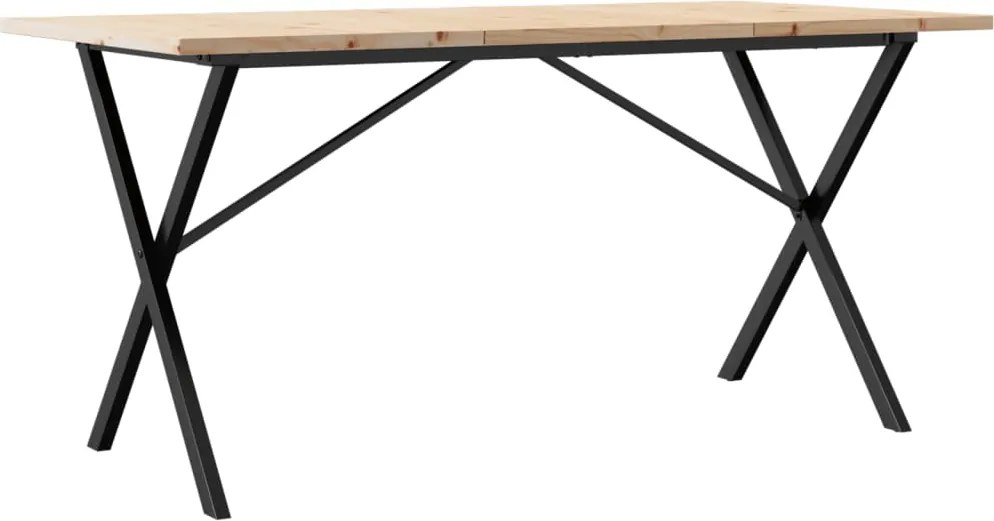 Jídelní stůl s X rámem 160 x 80 x 75,5 cm borové dřevo a ocel 3282765