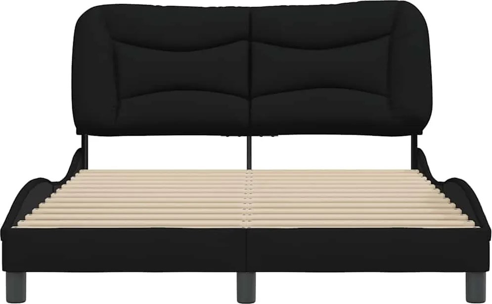 Rám postele bez matrace Hvar černý 140 x 200 cm textil 3207774