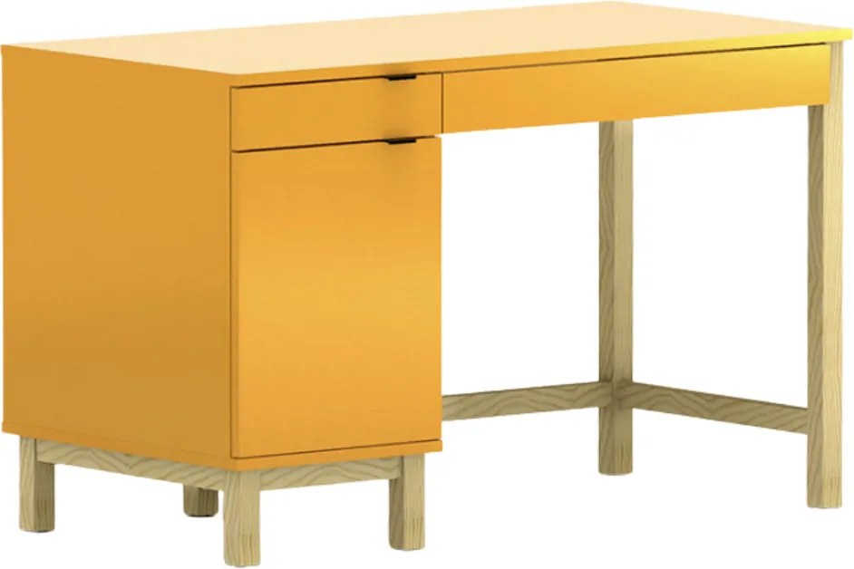 Dětský psací stůl MODEL se šuplíky a skříňkou Zvolte barvu: Kašmírová s bílým úchytem, Zvolte rozměr: 100x60 cm, Zvolte stranu: Levá
