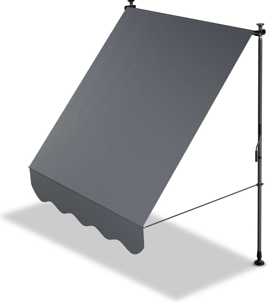 Juskys Rozpěrná markýza Kapstadt s klikou Barva: šedá, Velikost: 150 × 120 cm