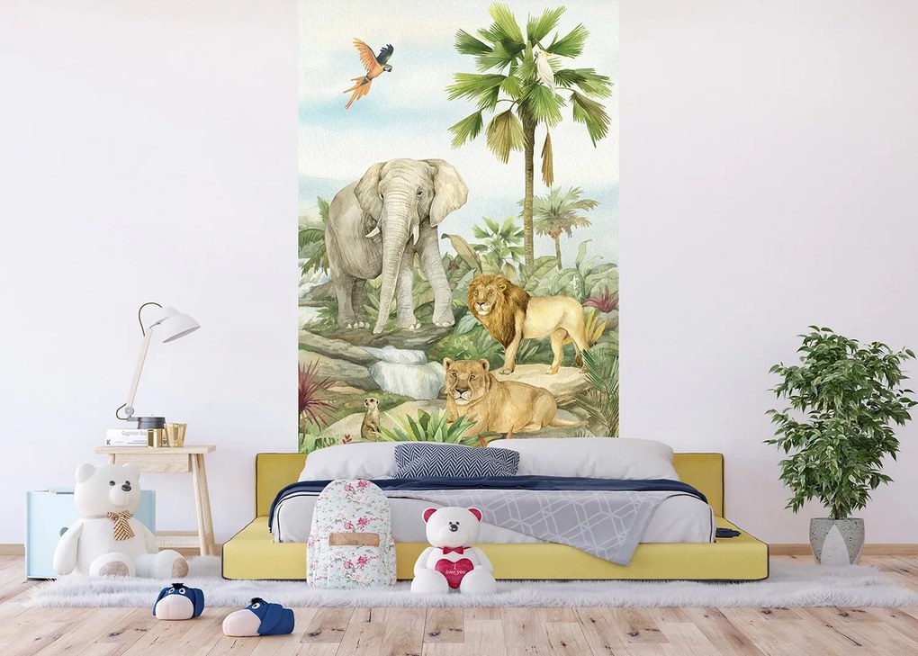 Dětská vliesová fototapeta na zed' Zvířata Divočiny | 150 x 270 cm | DFTD2P5607