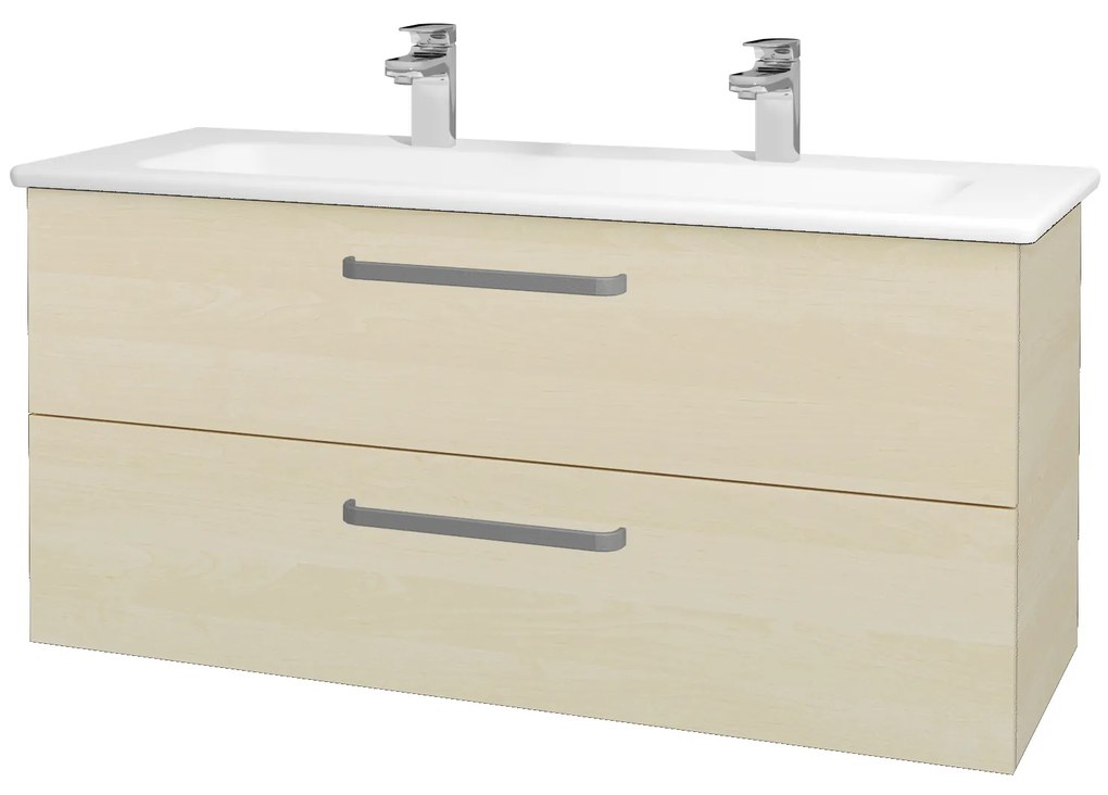 Dřevojas Koupelnová skříň GIO SZZ2 120 Varianta: N01 Bílá lesk / Úchytka T02 / M01 Bílá mat