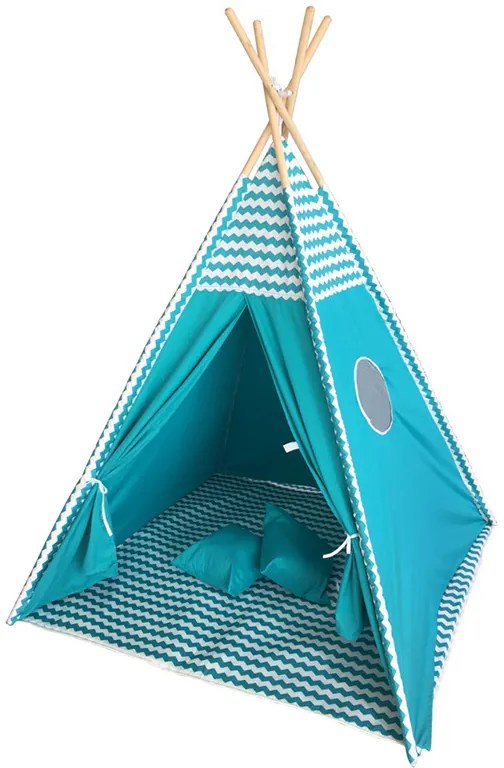 Dětský stan g21 teepee letní nebe, modré