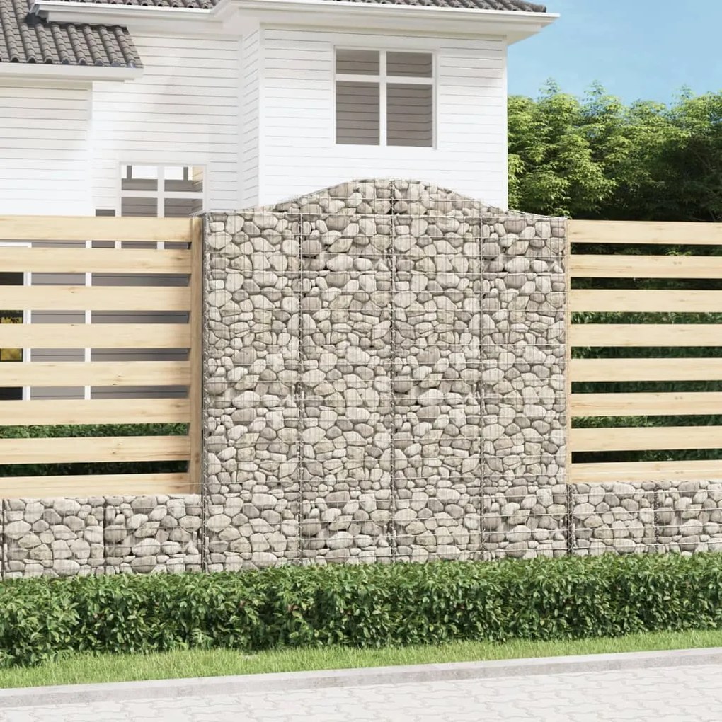Klenuté gabionové koše 5 ks 200x50x220/240cm pozinkované železo 3145769