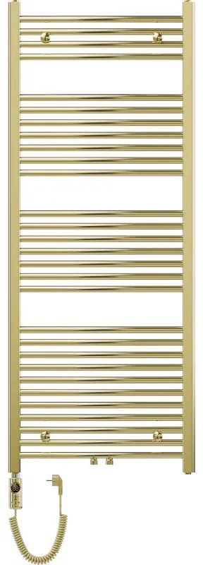 Mexen Ares, elektrické topné těleso 1500x600 mm + topná tyč 600 W, zlatá lesklá, W102-1500-600-2600-50