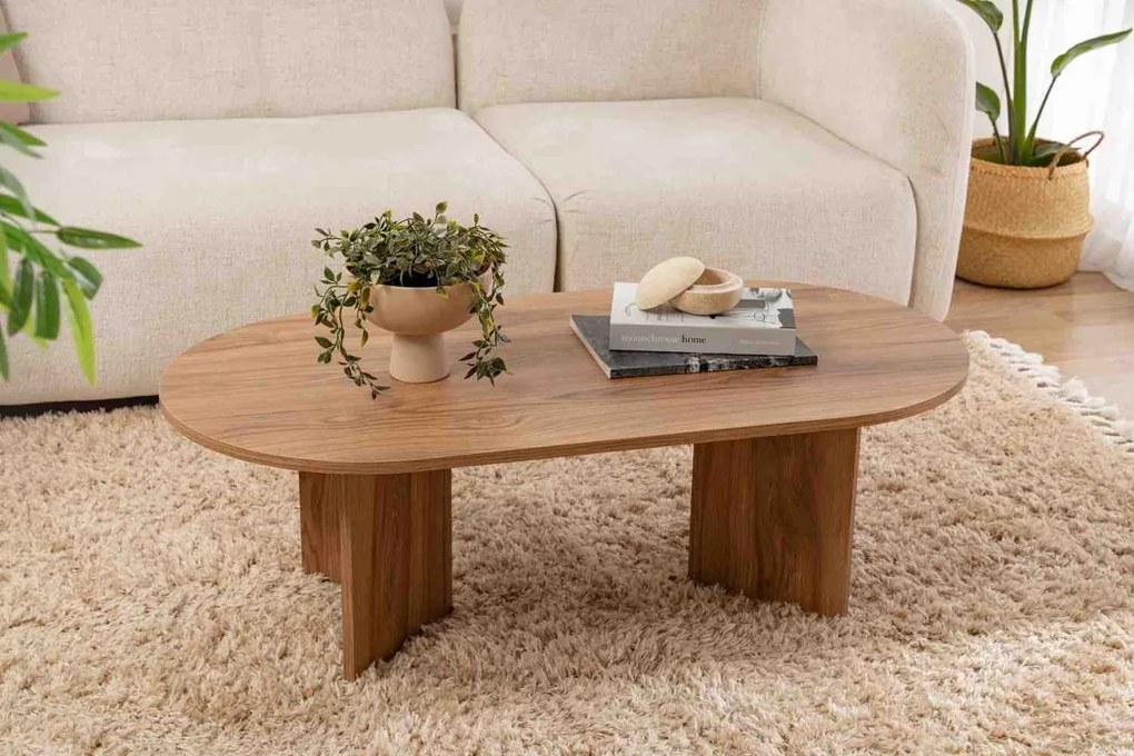 Designový konferenční stolek Quinlan 120 cm hnědý