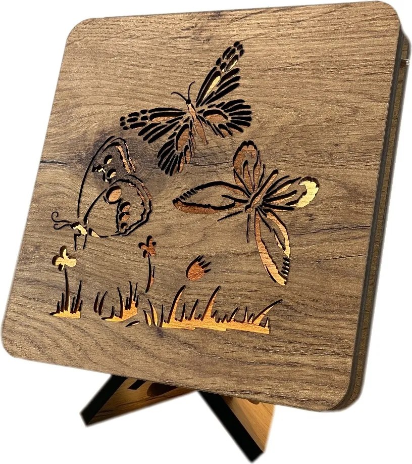 Li-Go "Motýli" lampa 19x19 cm provedení povrchu: dub světlý