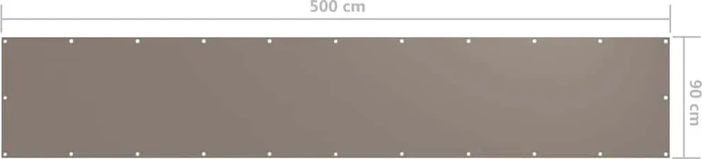 Balkónová zástěna taupe 90 x 500 cm oxfordská látka 134990