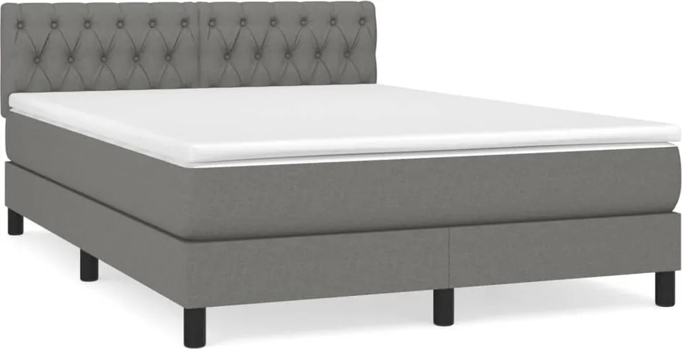 Box spring postel s matrací tmavě šedá 140x200 cm textil 3140298
