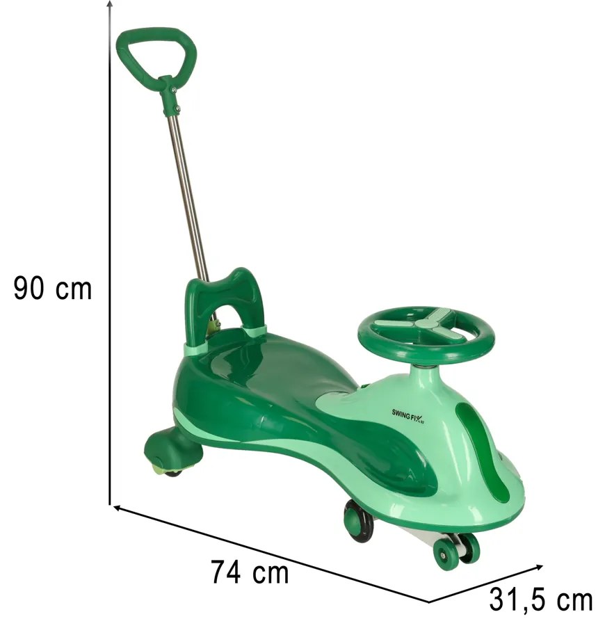 Creative Corner LED Swing FIX S2 gravitační koloběžka s rukojetí zelená max. 100 kg
