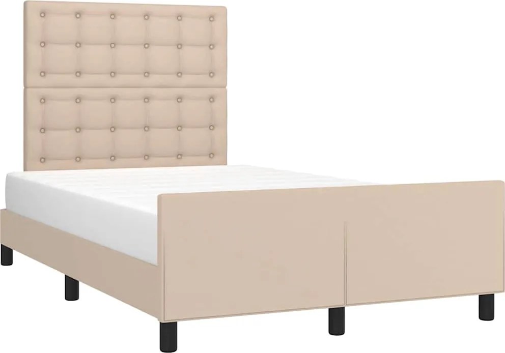 Rám postele s čelem cappuccino 120x200 cm umělá kůže 3125566