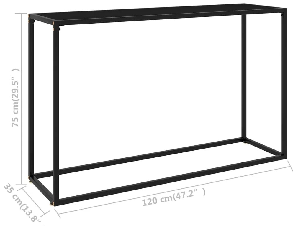 vidaXL Marketos Konzolový stolek černý 120 x 35 x 75 cm tvrzené sklo