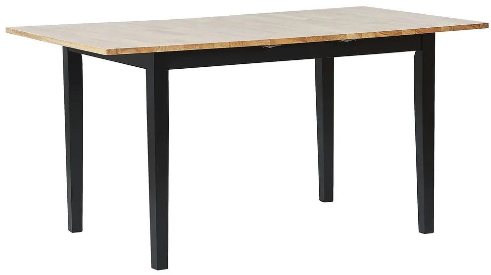 Jídelní stůl HOWTON (světlé dřevo + černá) (pro 4 až 6 osob). 1026749