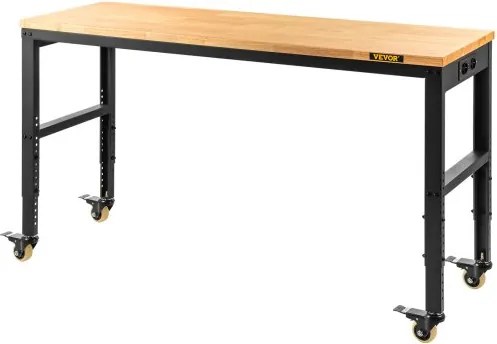 Pracovní stůl Nastavitelná výška, 155 × 51 cm Garážový stůl s výškou 80 – 105 cm