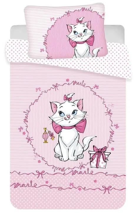 JERRY FABRICS Povlečení do postýlky Kočička Marie Pink baby Bavlna, 100/135, 40/60 cm