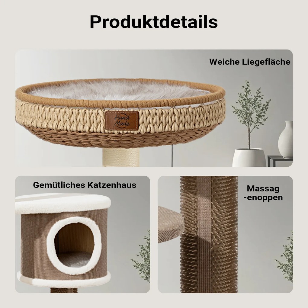 Škrabadlo pro kočky fudajo – 117 cm, béžová (66003)