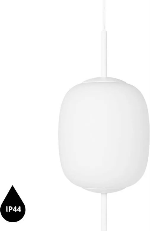 Koupelnová závěsná lampa Epli Mini EM0111PS0 skleněná IP44 bílá