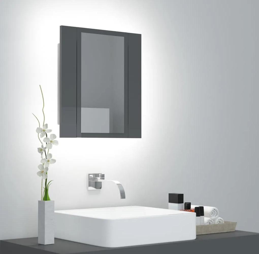 vidaXL LED koupelnová skříňka se zrcadlem 40 x 12 x 45 cm akryl [804949] Barva: Bílá