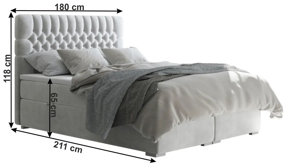 Manželská postel Boxspring 180 cm Formio (s matracemi). 1017269