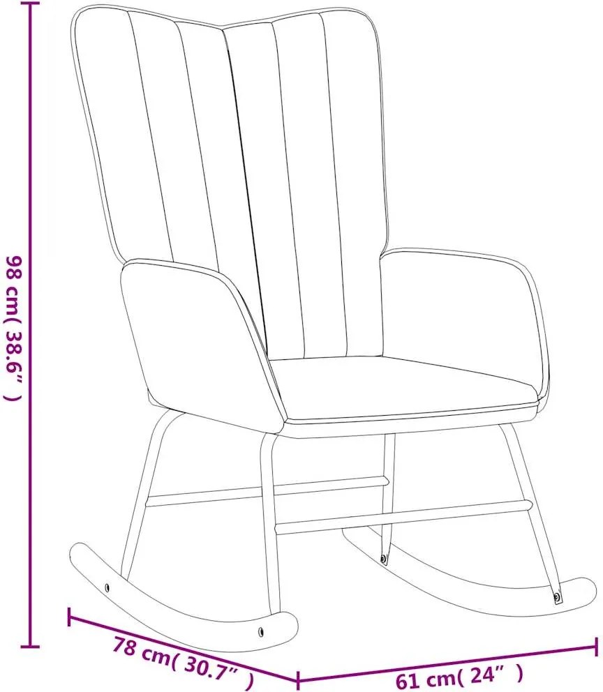 vidaXL Marketos Houpací křeslo se stoličkou hnědé samet