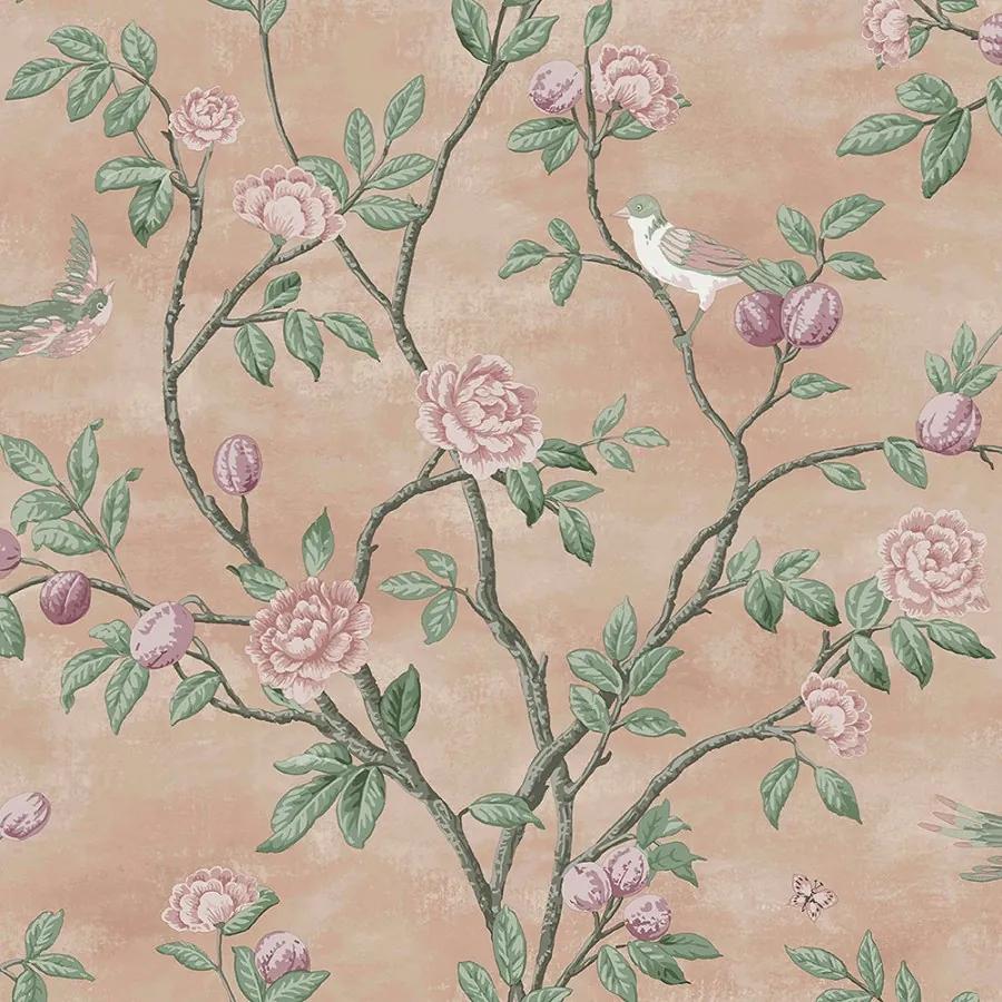 Vliesová tapeta na zeď s květinami a ptáčky 1133972 | Lepidlo zdarma