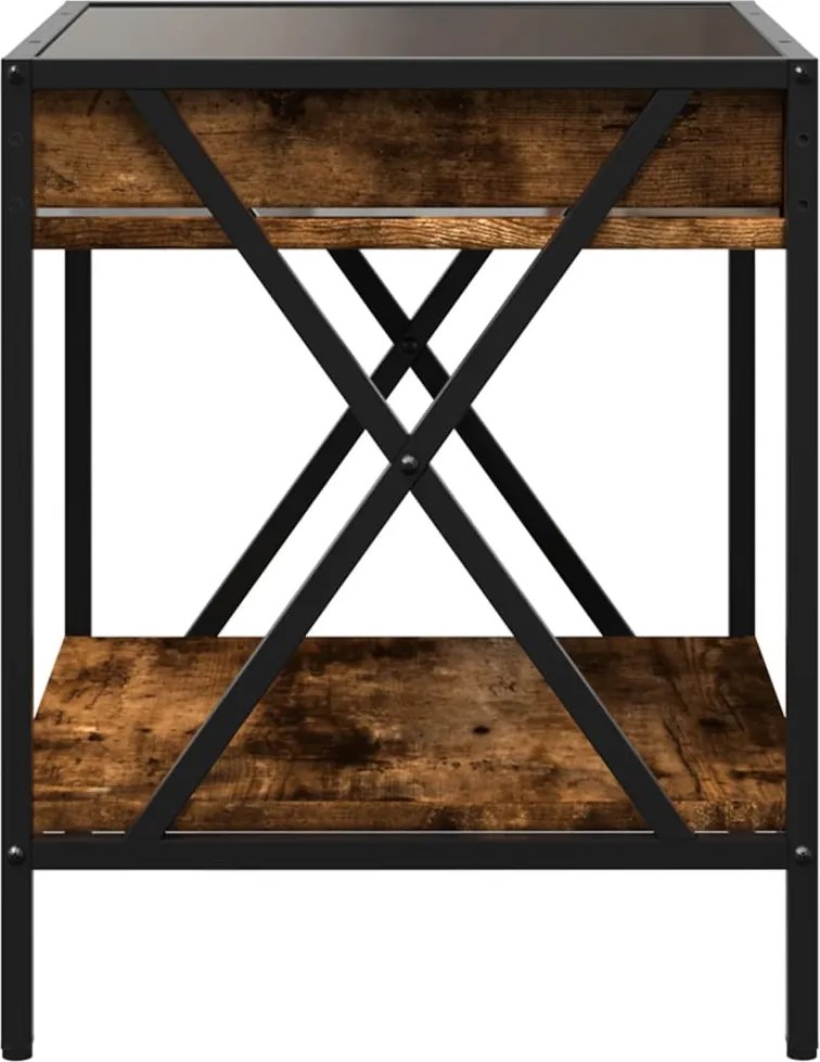Noční stolek s Infinity LED kouřový dub 40 x 40 x 49 cm 3284098