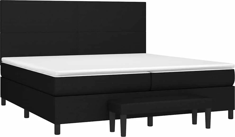 Box spring postel s matrací černá 200x200 cm textil 3136463
