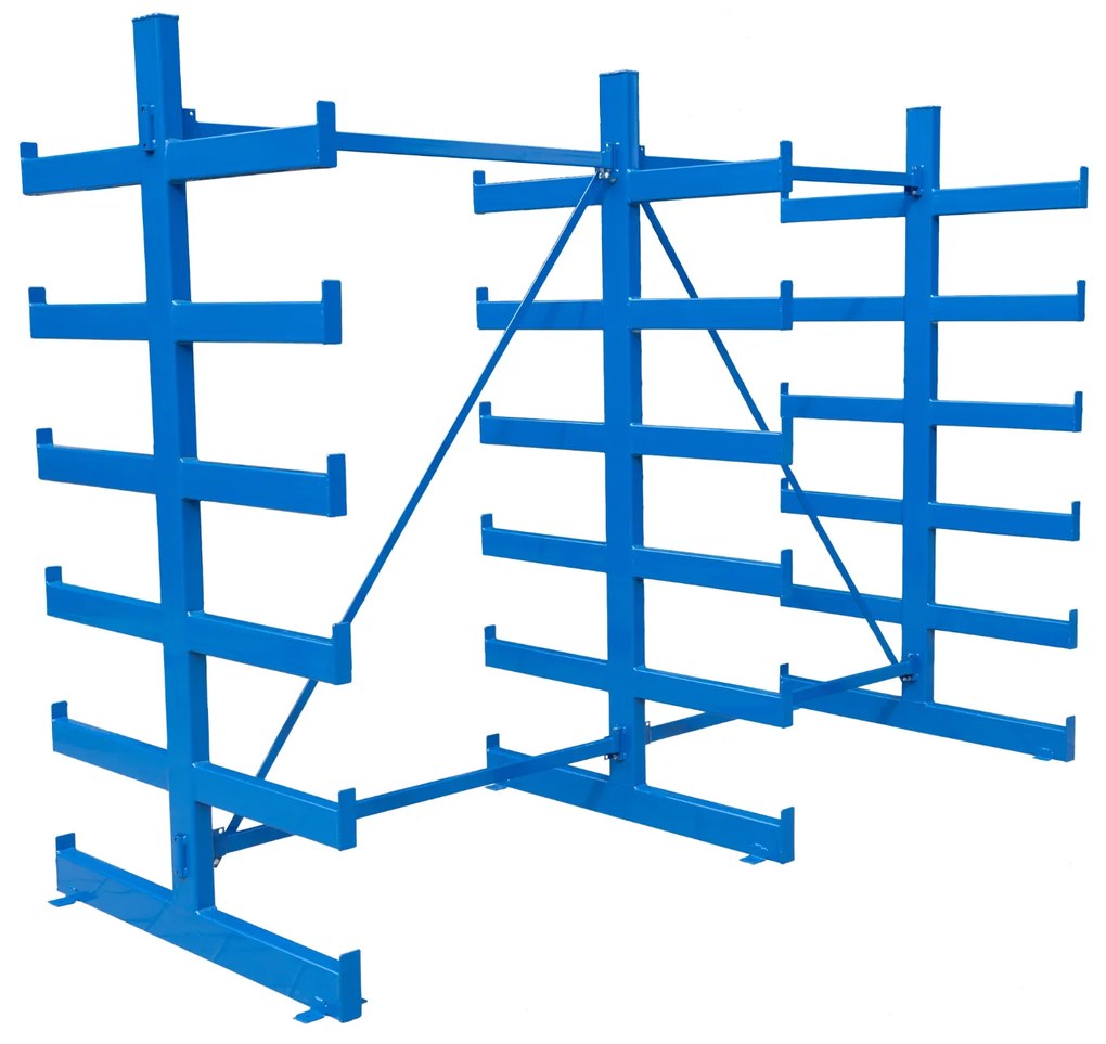 Konzolový regál, oboustranný, 2000 x 2700 x 1144 mm, 6 pater