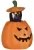 Outsunny Nafukovací Halloween dýně s kočkou, 6 stop, s LED světly, IP44 a nafukovač pro párty, 160x100x180 cm, oranžová