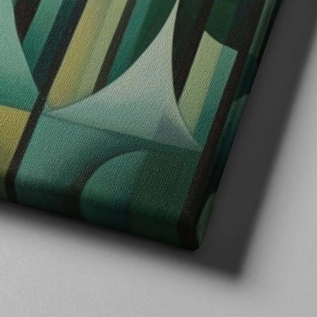 Obraz na plátně - Jehličnatý les v abstraktním stylu FeelHappy.cz Velikost obrazu: 180 x 60 cm