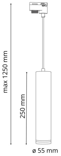 Lustr na lanku do lištového systému PARIS 3xGU10/10W/230V + 1 m lištový systém
