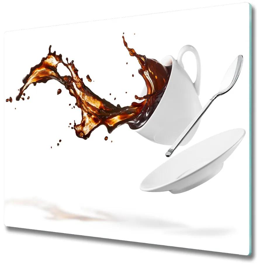 Skleněná krájecí deska Rozlitá káva 60x52 cm