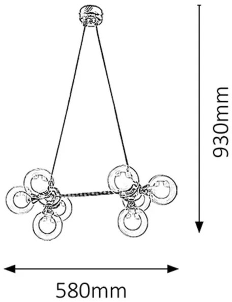 Rabalux 2624 - Lustr BRIELLA 8xG9/28W