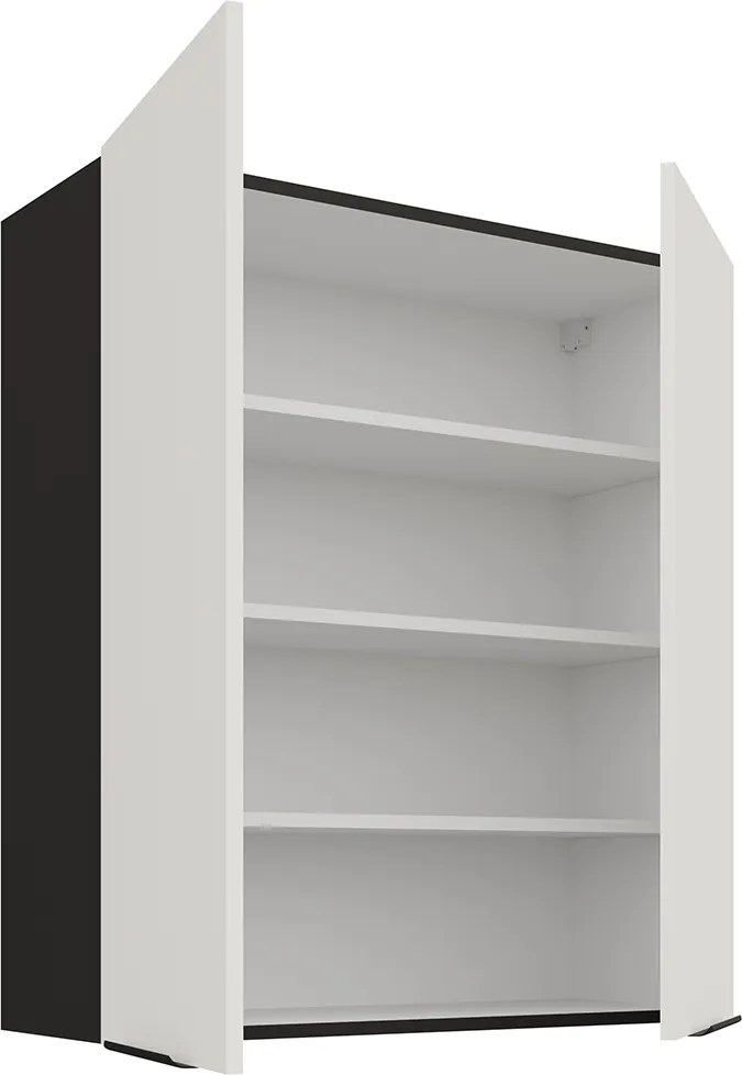 ARIA wb | horní skříňka 80 G-90 2F policová | 80 cm | VYSOKÁ | ANTI FINGERPRINT povrch | černá/bílá