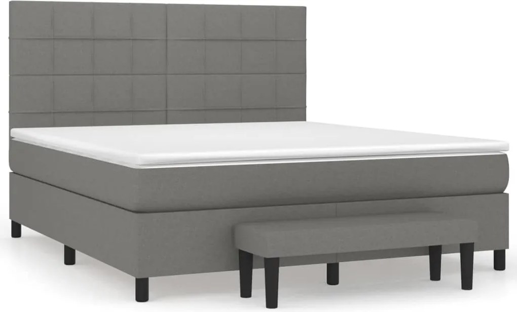 Box spring postel s matrací tmavě šedá 160x200 cm textil 3136606