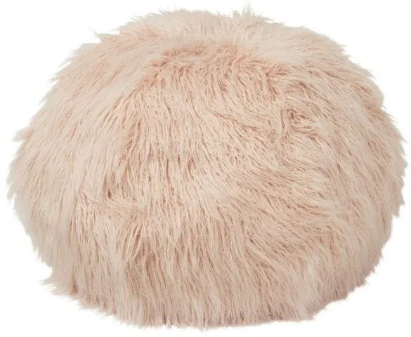Růžový chlupatý pouf Yetty - Ø 55*55 cm