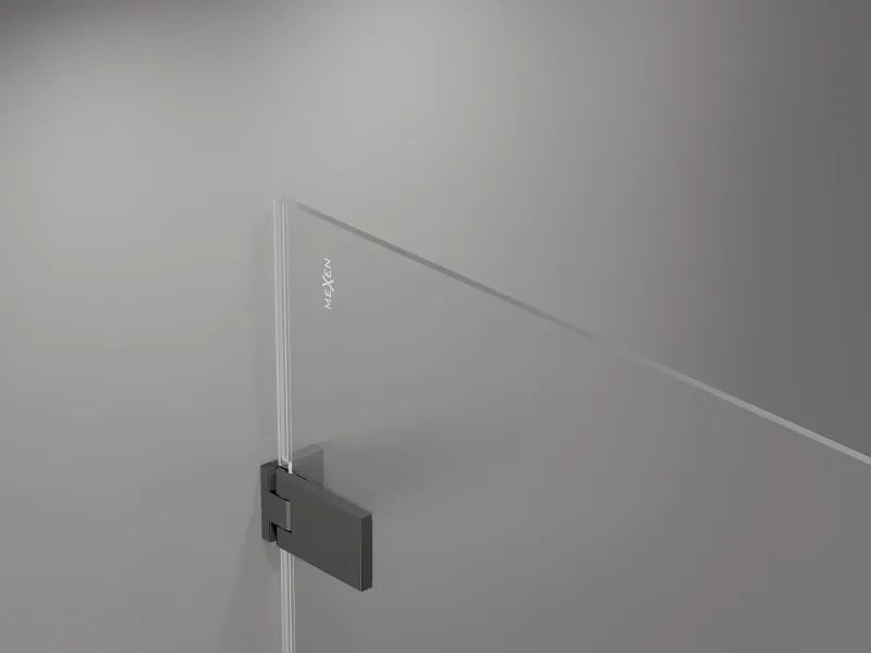 Mexen Lunar-F Duo, skládací sprchový kout 75 x 75 cm, 8mm čiré sklo, grafitový profil, 836-075L-075P-95-00