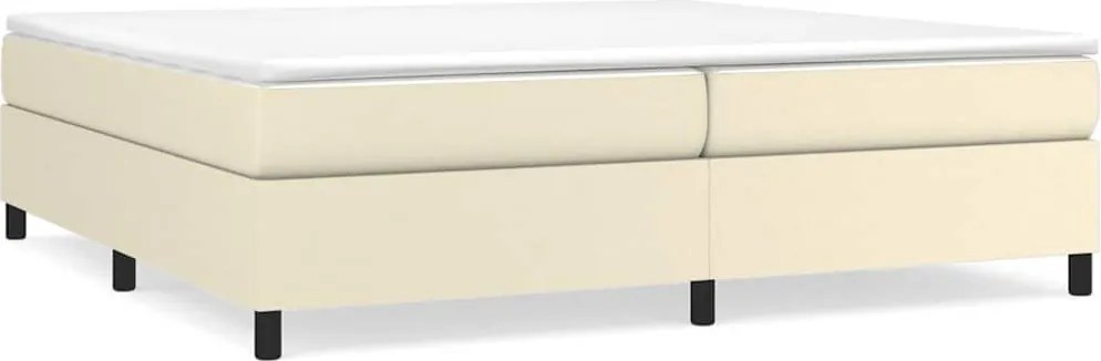 Rám postele s boxspringem krémová 200 x 200 cm umělá kůže 3121067
