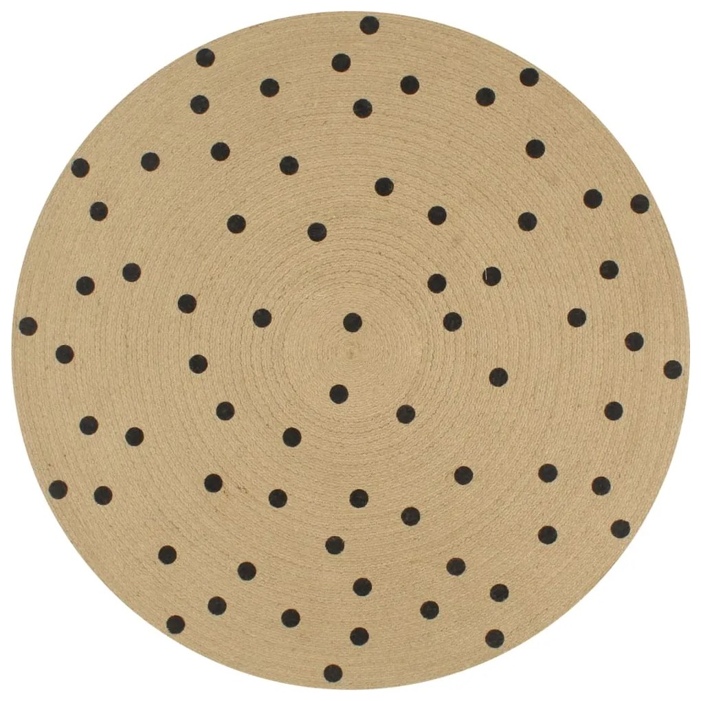 Ručně vyrobený koberec z juty s tečkovaným potiskem | 120 cm