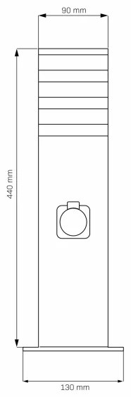 Venkovní lampa se zásuvkou TEKSAS 1xE27/20W/230V 44 cm IP44 antracit
