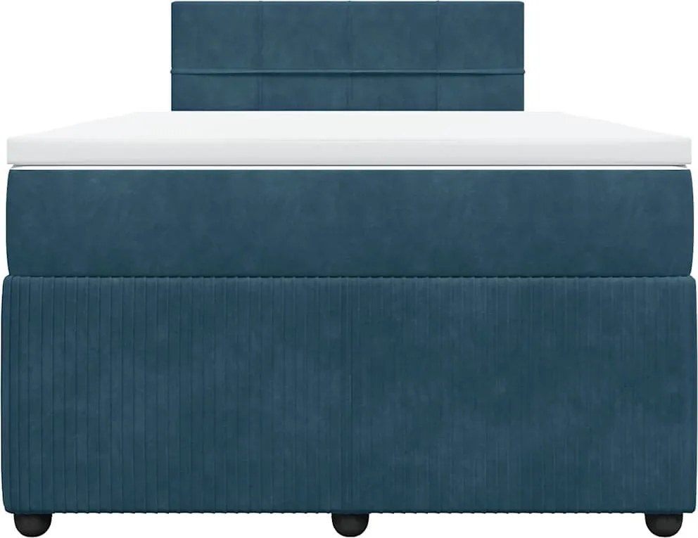 Box spring postel s matrací modrá 120 x 200 cm samet 3287714