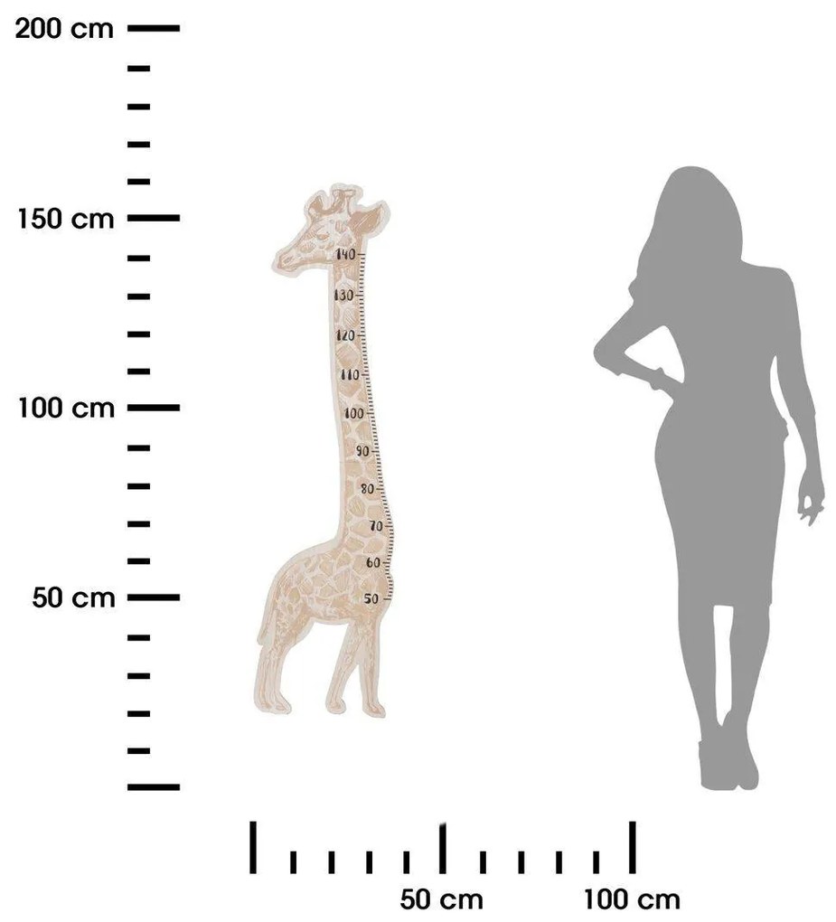 Dětská dřevěná dekorace na zeď Giraffe 36x140 cm