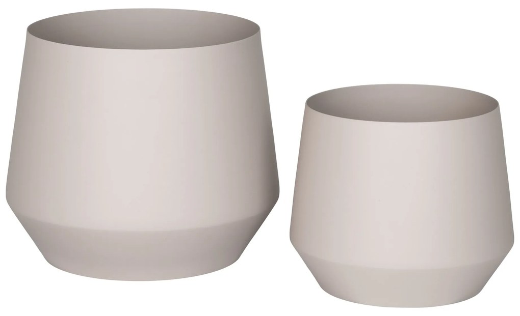 House Nordic Set 2 béžových kovových květináčů TROFA 9201015