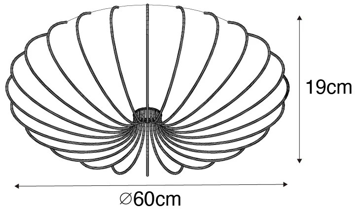 Designové stropní svítidlo zlaté 60 cm 5-světlo - Plu