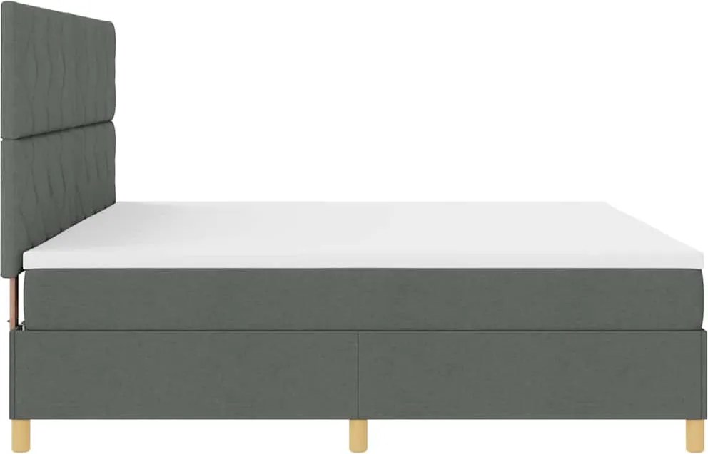 Postel s boxspringem s matrací Tmavě šedá 200 x 200 cm textil 3339722