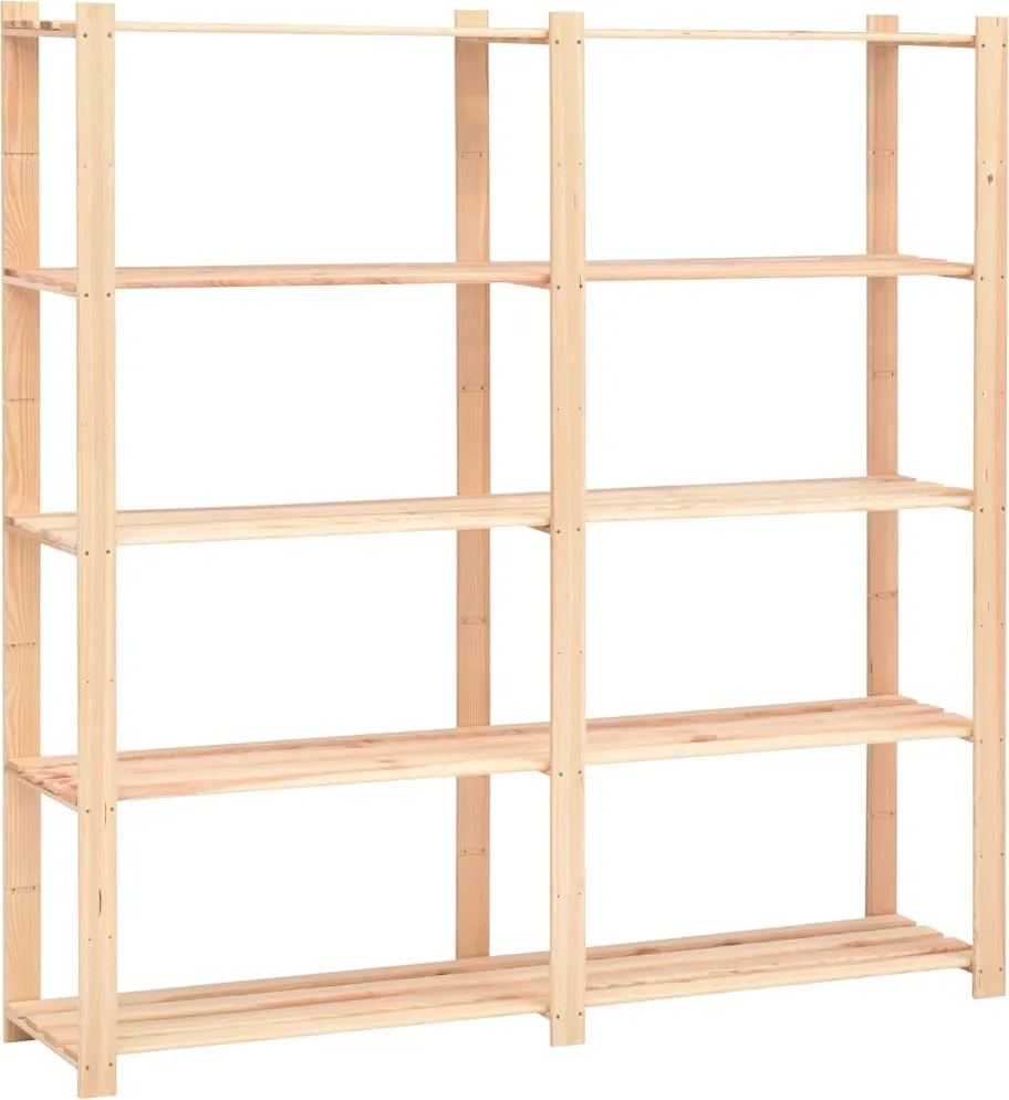 Úložný regál 5 polic 2 ks 170x38x170 cm masivní borovice 500 kg 3051109