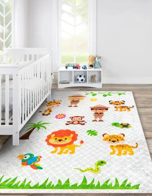 Dětský koberec JUNIOR 52104.801 Safari/zvířátka, šedý