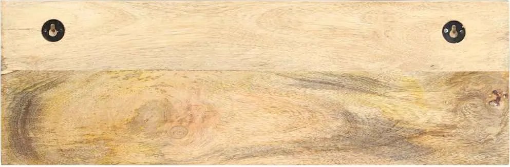Nástěnný věšák 60 x 15 x 20 cm masivní hrubé mangovníkové dřevo 286469