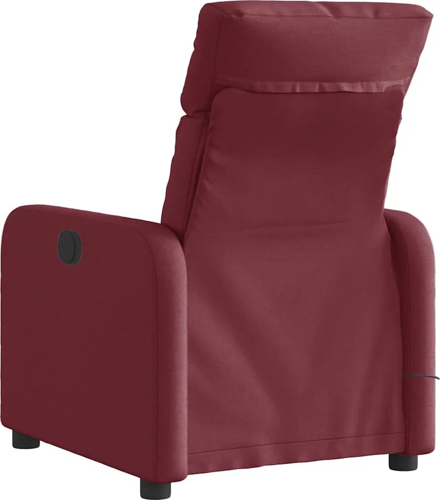 Elektrické masážní polohovací křeslo vínové textil 3206693