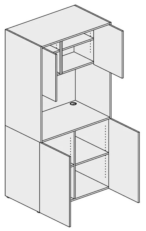 PLAN Kuchyňka NIKA bez vybavení 1000 x 600 x 2000 mm, šedá